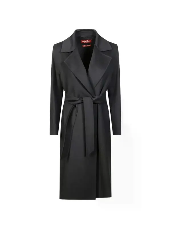 Max Mara Belted Notch-lapel Coat - Black