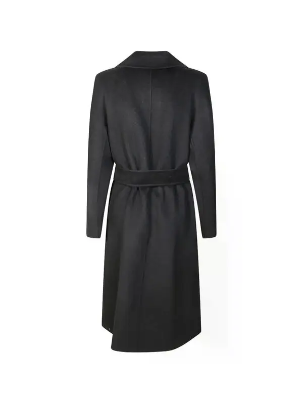 Max Mara Belted Notch-lapel Coat - Black