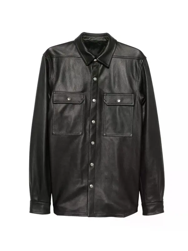 Rick Owens Leather Press-stud Jacket
