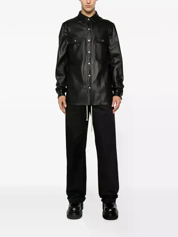Rick Owens Leather Press-stud Jacket