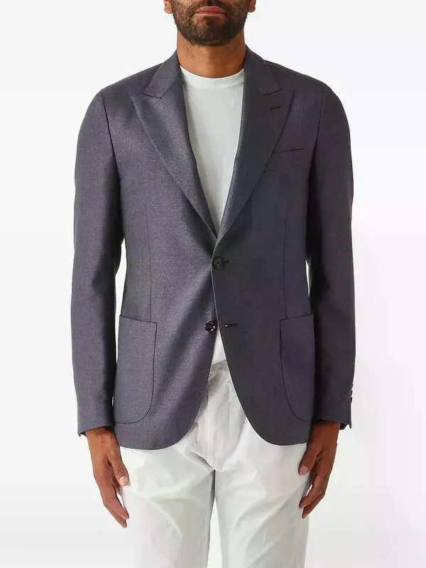 LARDINI Peak-lapels Single-breasted Blazer - Grey