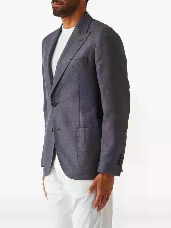 LARDINI Peak-lapels Single-breasted Blazer - Grey