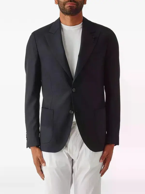 LARDINI Peak-lapels Single-breasted Blazer - Blue