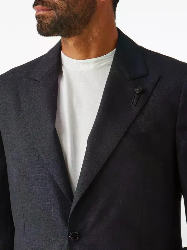 LARDINI Peak-lapels Single-breasted Blazer - Blue