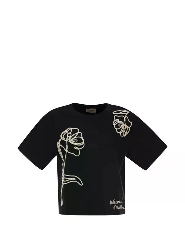 Max Mara Graphic Print V-neck T-shirt
