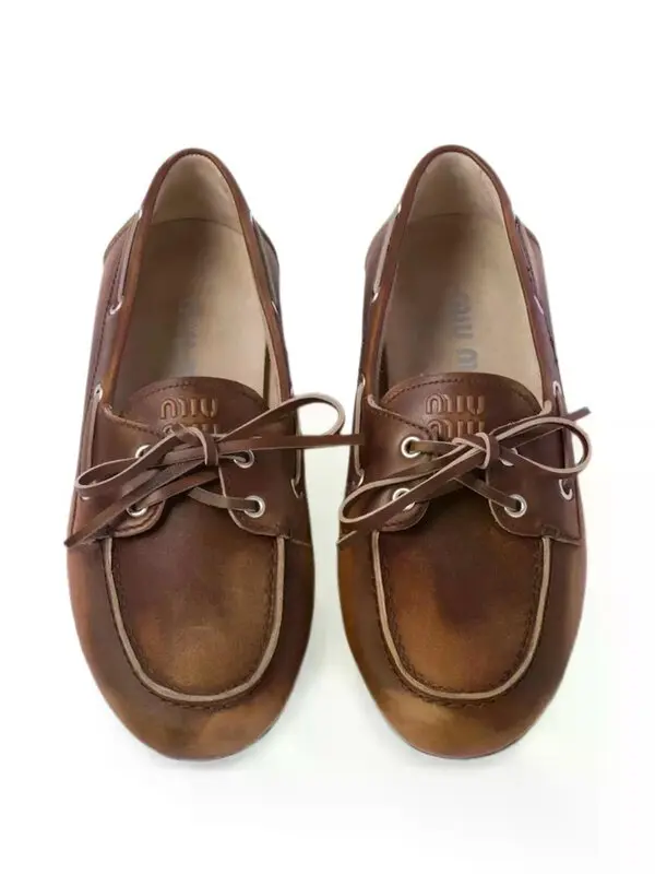 Miu Miu Leather Deck Shoes