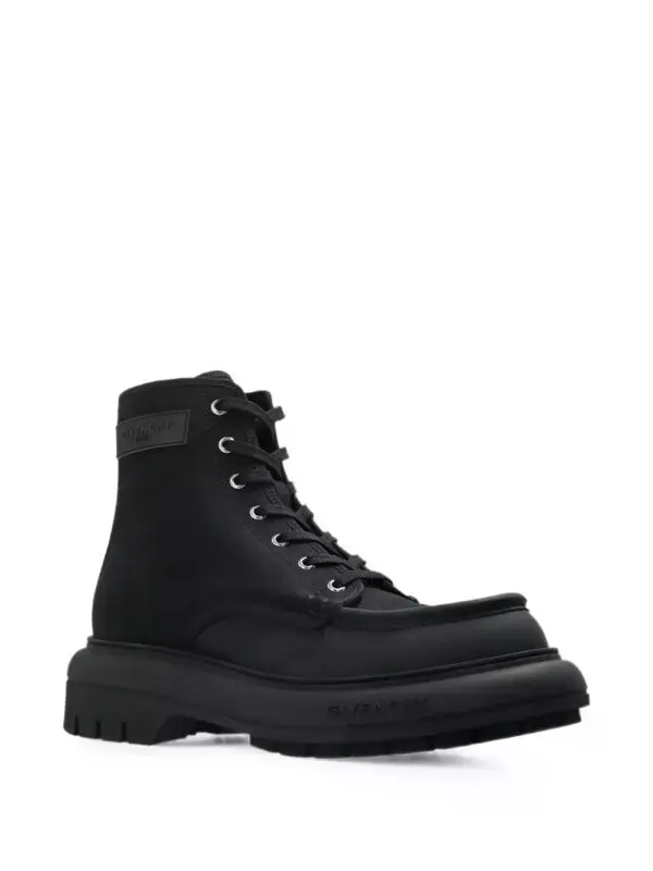 Givenchy Logo Patch Lace Up High Top Boots