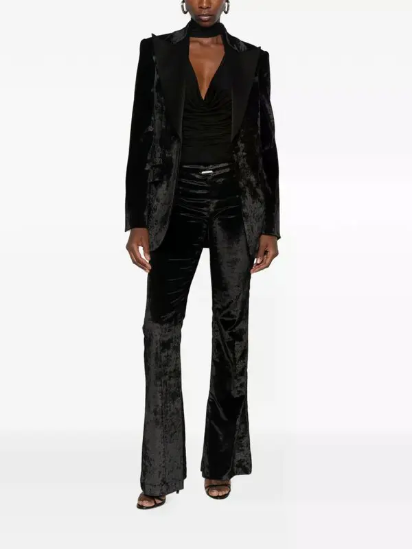DONDUP Dundup Crushed Velvet Peak Lapel Blazer
