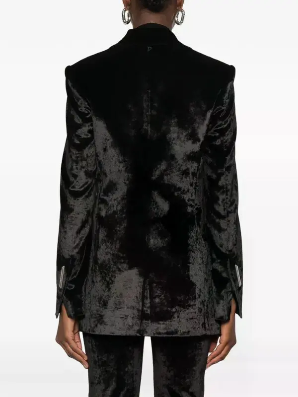 DONDUP Dundup Crushed Velvet Peak Lapel Blazer
