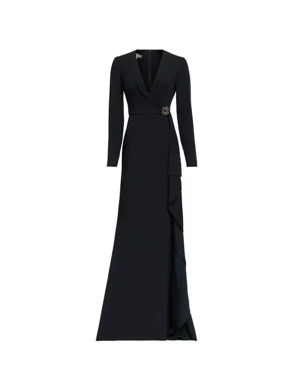 Elie Saab V-neck Ruffled Maxi Dress