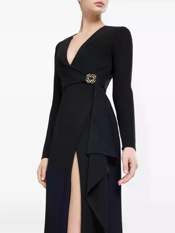 Elie Saab V-neck Ruffled Maxi Dress