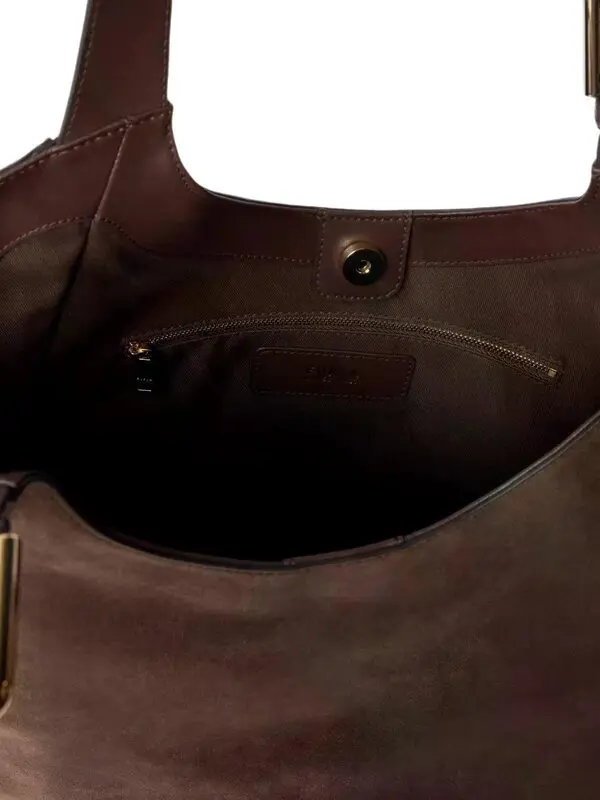 Furla Suede-panel Leather Tote Bag