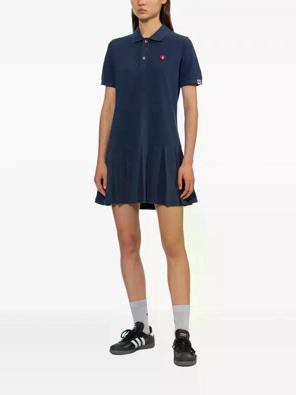 AAPE BY *A BATHING APE Apee™ A Bathing Ape® Logo Embroidered Pleated Polo Dress