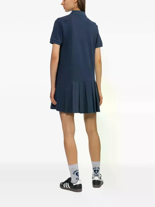 AAPE BY *A BATHING APE Apee™ A Bathing Ape® Logo Embroidered Pleated Polo Dress