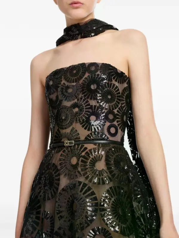 Elie Saab Sequin-embroidered Maxi Gown Dress