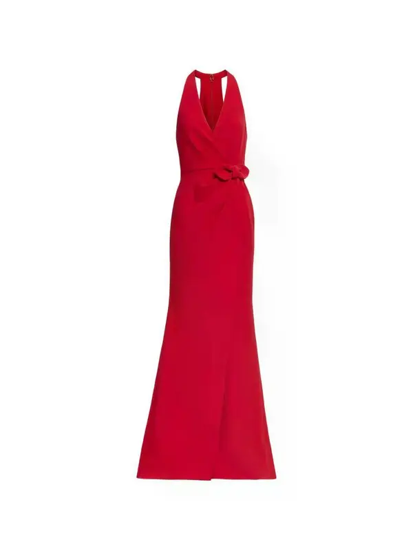 Elie Saab Bow Detail Halterneck Maxi Dress