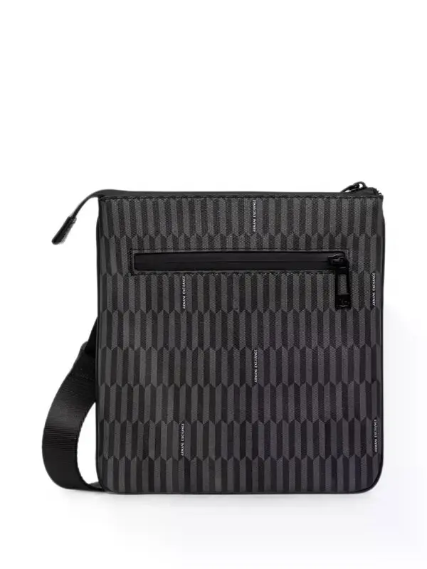 Armani Exchange Geometric Print Logo Pattern Belt Bag - Black
