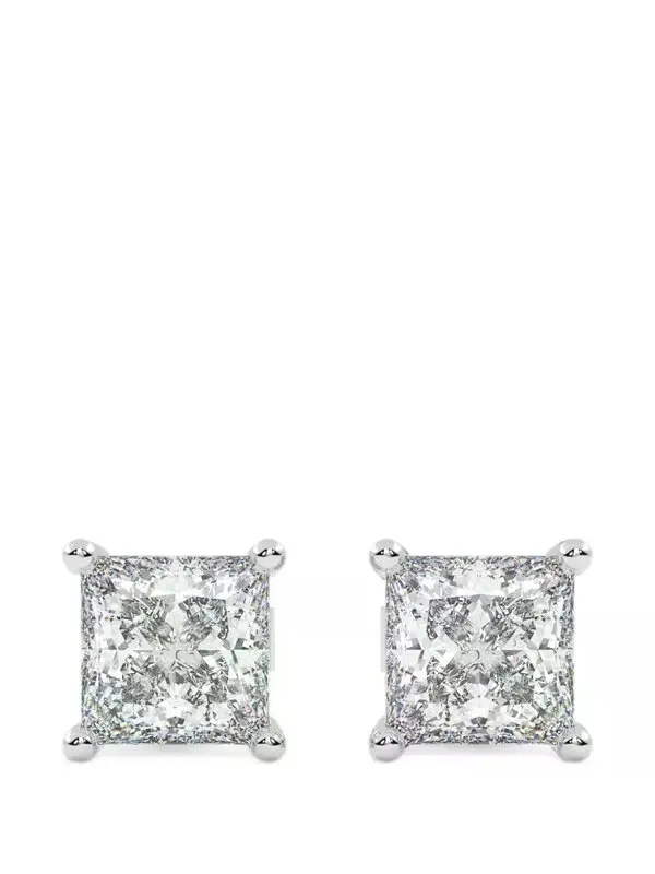 DIAMOND ESSENTIALS Diamond Stud Earrings In 14k White Gold