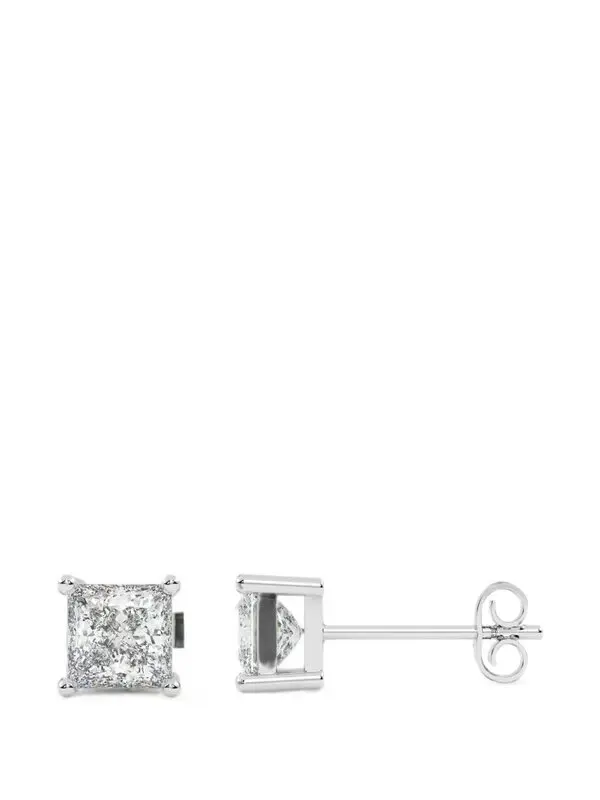 DIAMOND ESSENTIALS Diamond Stud Earrings In 14k White Gold