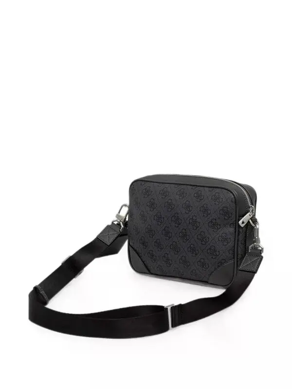 Guess Monogram Print Logo Plaque Messenger Bag