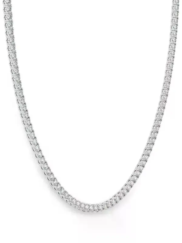 DIAMOND ESSENTIALS 14k White Gold Tennis Necklace With 30 Carat Round-cut Diamonds