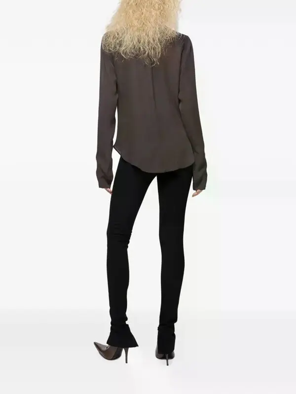 Acne Studios Silk Draped Cowl Neck Blouse