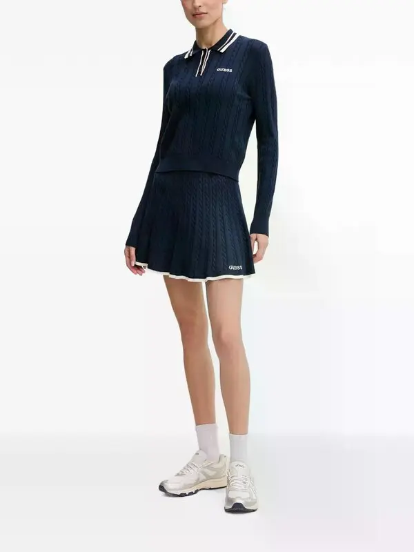 Guess Cable Knit Polo Sweater