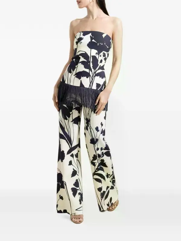 Cara Cara Pisa Floral Print Wide Leg Trousers - Neutrals
