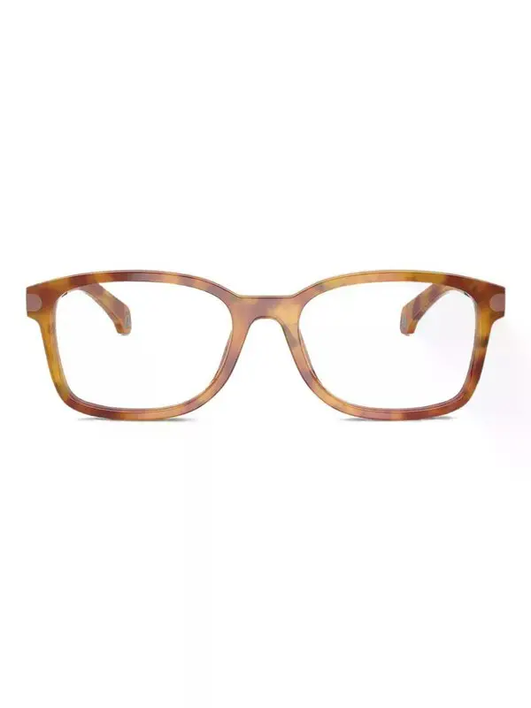 Moncler Tortoiseshell Square Full Rim Eyeglasses - Brown