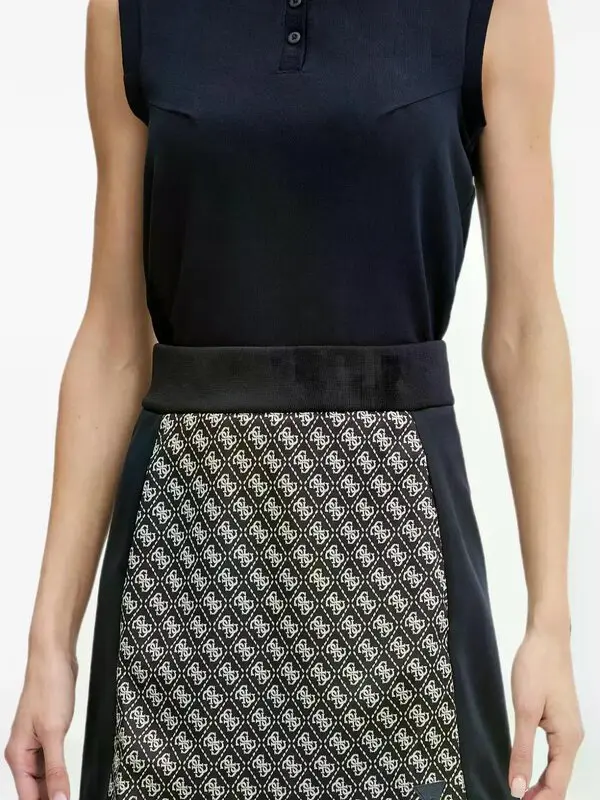 Guess Monogram Print Panelled Mini Skirt