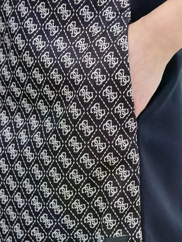 Guess Monogram Print Panelled Mini Skirt