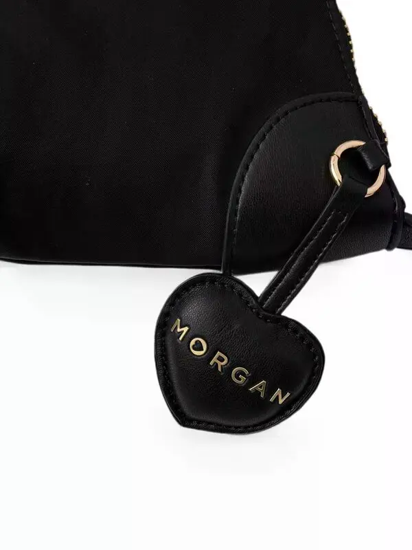 MORGAN Heart Charm Logo Plaque Shoulder Bag