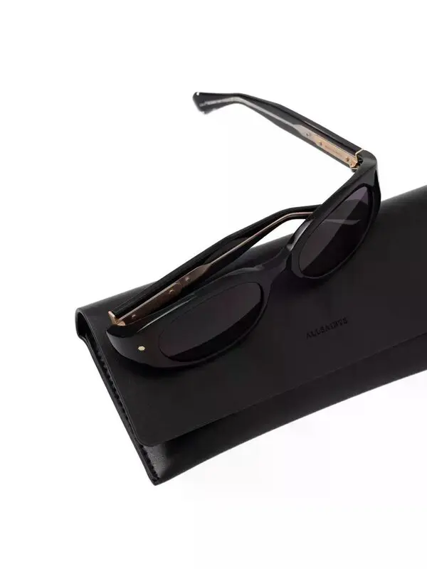 ALLSAINTS Oval Frame Sunglasses With Logo Plaque - Black