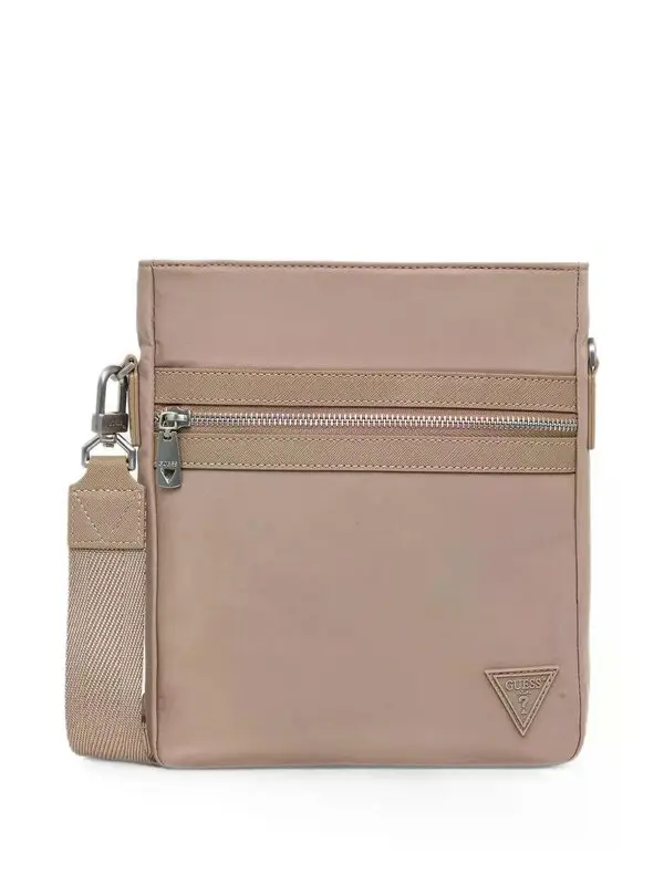 Guess Logo-detail Zip-fastening Messenger Bag - Neutrals