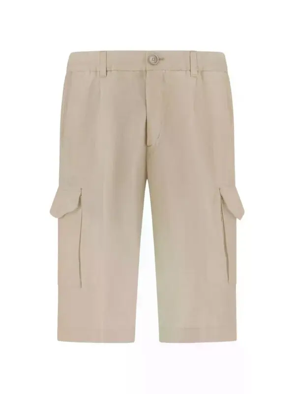 Herno Linen Fade Effect Cargo Shorts
