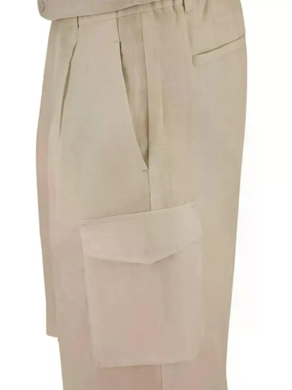 Herno Linen Fade Effect Cargo Shorts