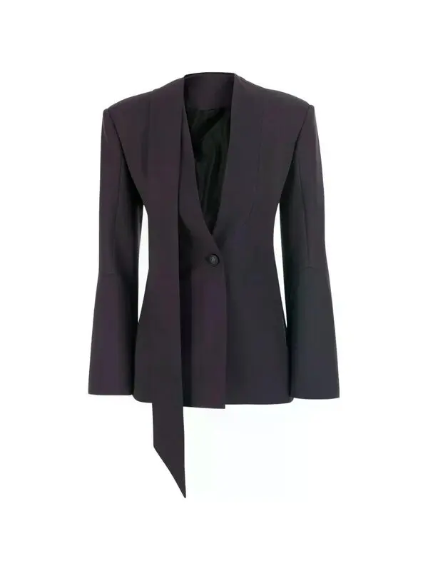 Attico Single-breasted Blazer With Scarf Detail