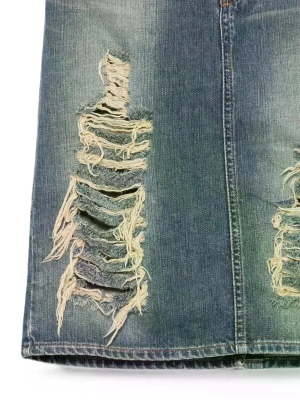 Dolce & Gabbana Distressed Denim Mini Skirt - Blue