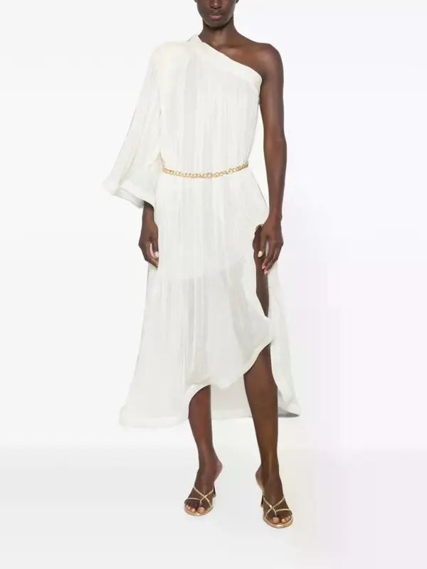 SIMONA CORSELLINI One-shoulder Midi Dress With Chain Belt