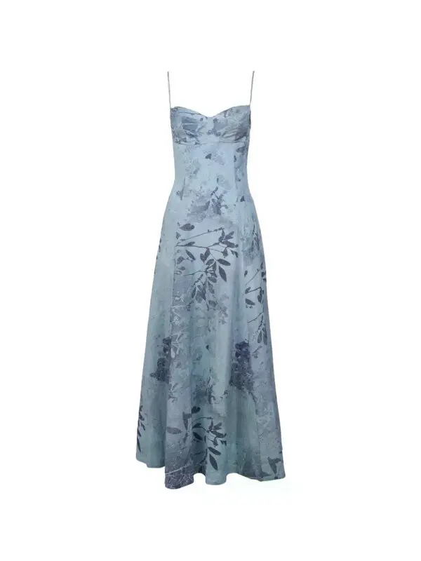 Simkhai Floral Print Sweetheart Neck Spaghetti Strap Maxi Dress