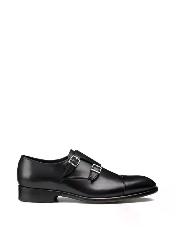 DOUCAL'S Double Monk Strap Shoes - Black