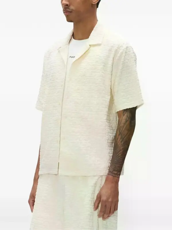 PURPLE BRAND Jacquard-logo Terry-towel Shirt