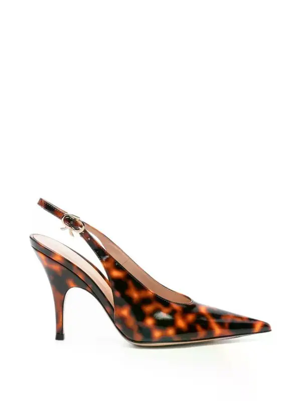 GIANVITO ROSSI Sofia Sling Tortoiseshell-effect Slingback Pumps - Brown