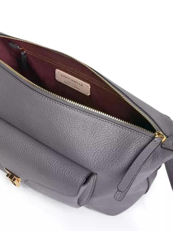 COCCINELLE Medium Beat Generation Leather Crossbody Bag - Grey