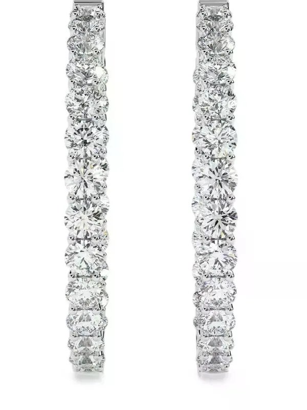 DIAMOND ESSENTIALS Laboratory-grown Diamond Hoop Earrings In 14k White Gold