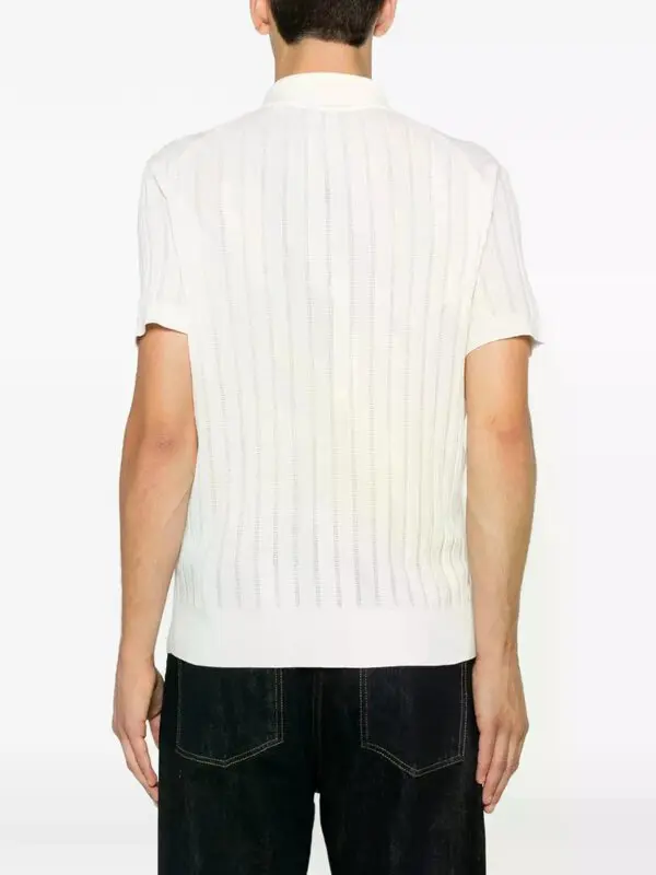 TOM FORD Ribbed-knit Short-sleeve Polo Shirt