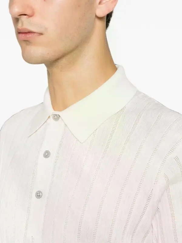 TOM FORD Ribbed-knit Short-sleeve Polo Shirt