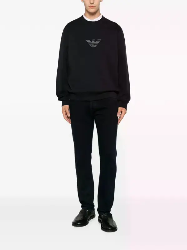 Emporio Armani Logo Patch Crewneck Sweater
