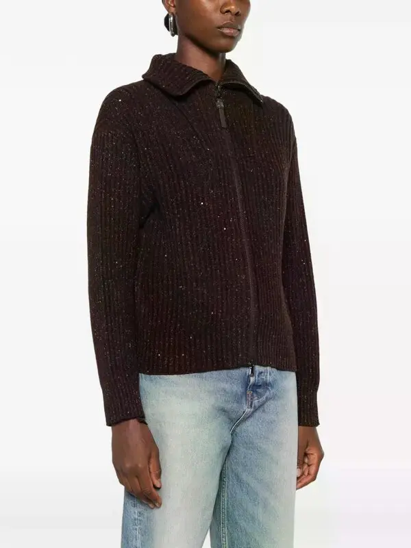 Brunello Cucinelli Sequin-embellished Ribbed Cardigan