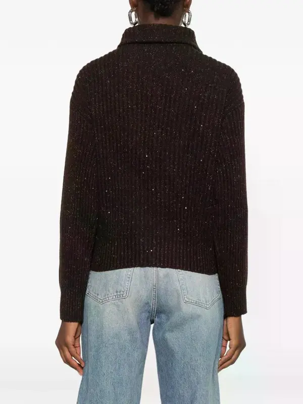 Brunello Cucinelli Sequin-embellished Ribbed Cardigan